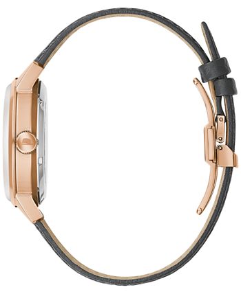 Bulova Men's Frank Sinatra Summer Wind Automatic Gray Leather Strap ...