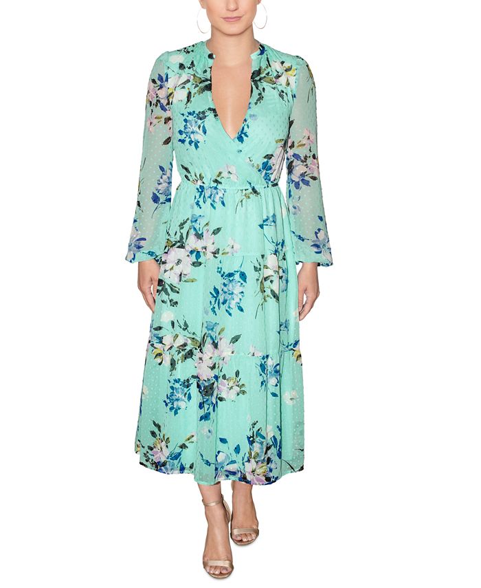 RACHEL Rachel Roy Ella Floral-Print Faux-Wrap Dress - Macy's