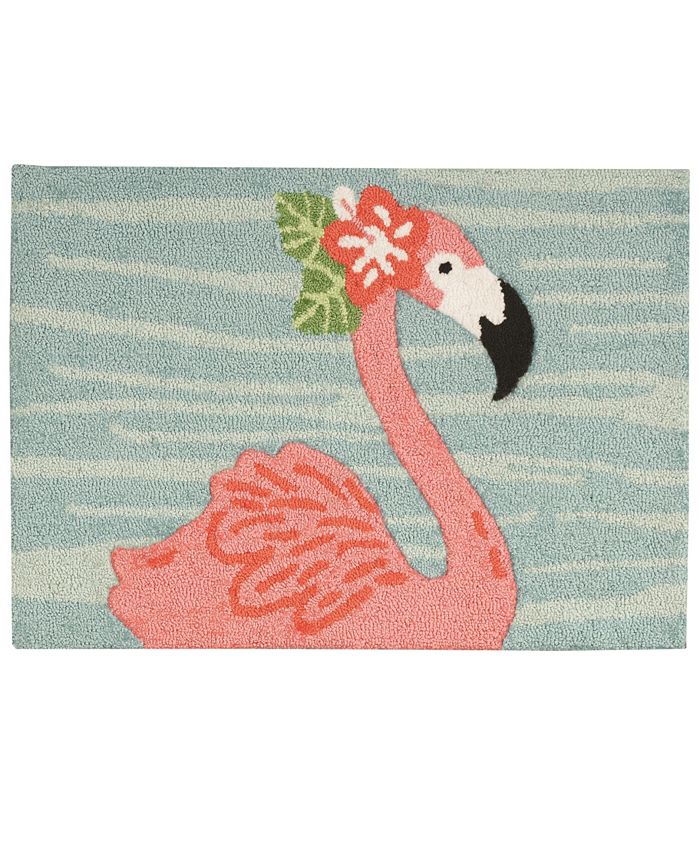 Nourison Hand Hooked Flamingo Accent Rug 18"x30" - Macy's