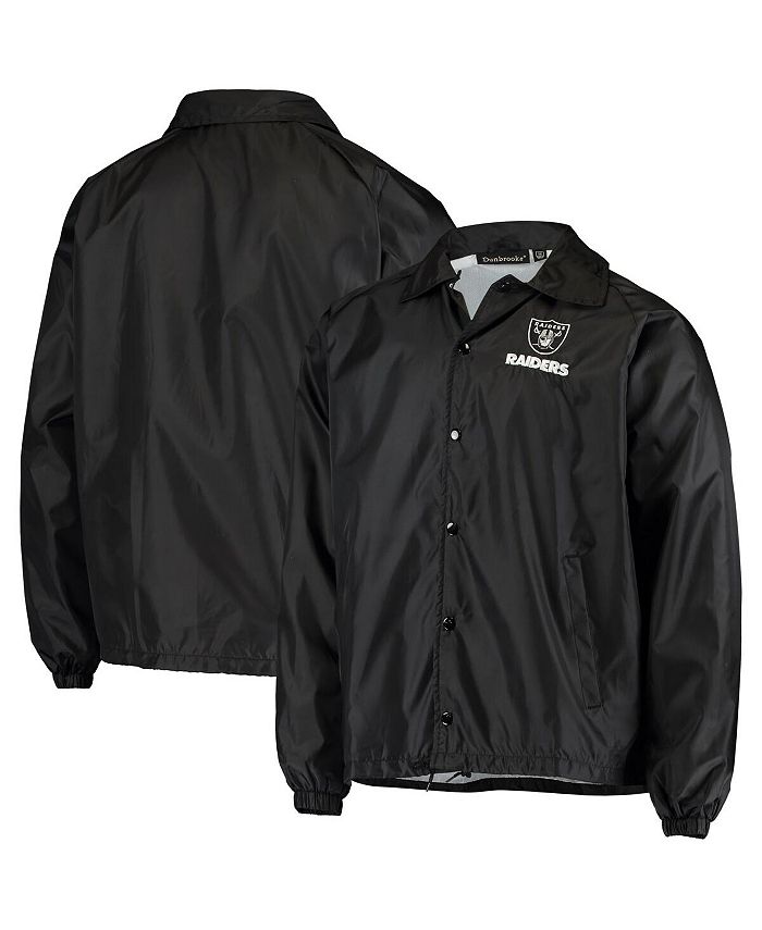 Dunbrooke Men's Black Las Vegas Raiders Coaches Classic Raglan Full-Snap Windbreaker Jacket - Macy's