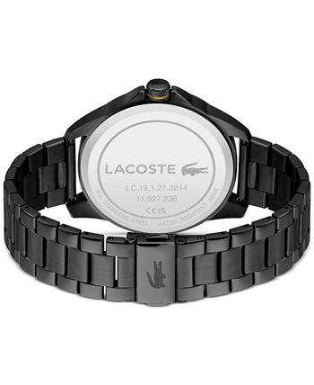 Lacoste Men's Le Croc Black-Tone Stainless Steel Bracelet Watch 42mm ...