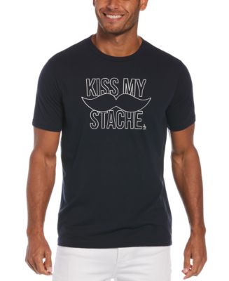 Original Penguin Men's Slim-Fit Knit 'Kiss My Stache' Graphic T-Shirt ...