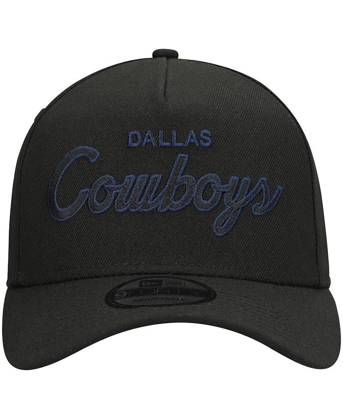 New Era Men's Black Dallas Cowboys Script A-Frame 9FORTY Snapback Hat ...