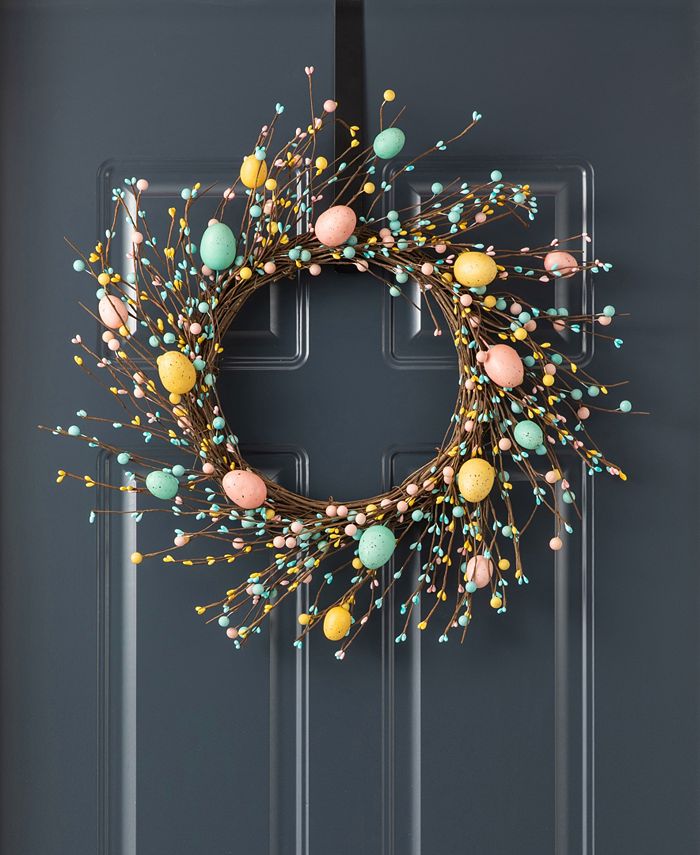 Glitzhome Easter Eggs Wreath - Macy's
