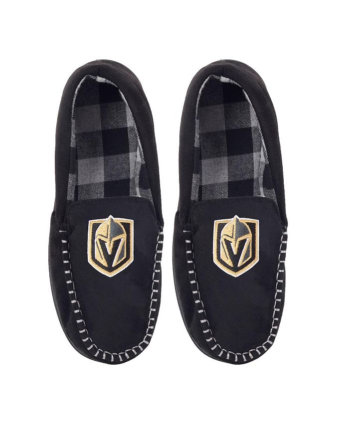 FOCO Men's Vegas Golden Knights Team Logo Flannel Moccasin Slippers ...
