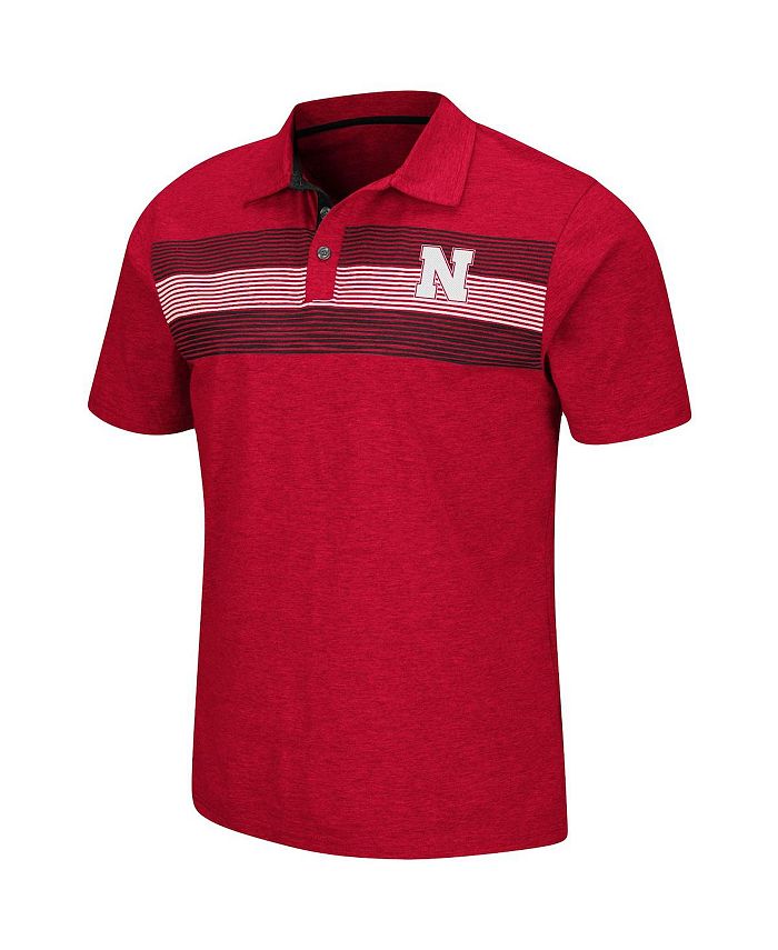 Colosseum Men's Heathered Scarlet Nebraska Huskers Logan Polo Shirt ...