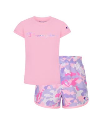 Baby Girls Abstract Camo Script T-shirt and All Over Printed Woven ...