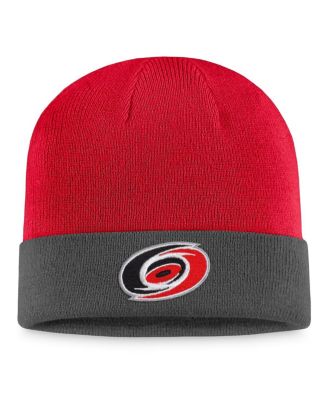 Men's Fanatics Charcoal, Red Carolina Hurricanes Team Cuffed Knit Hat ...