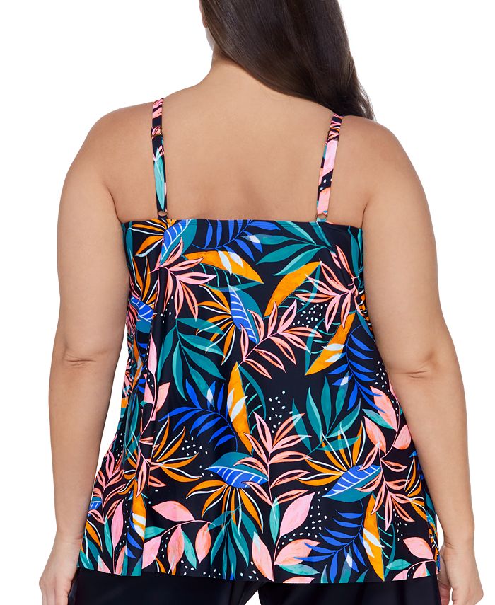 Island Escape Plus Size Cape Town Underwire Tankini Top Created For