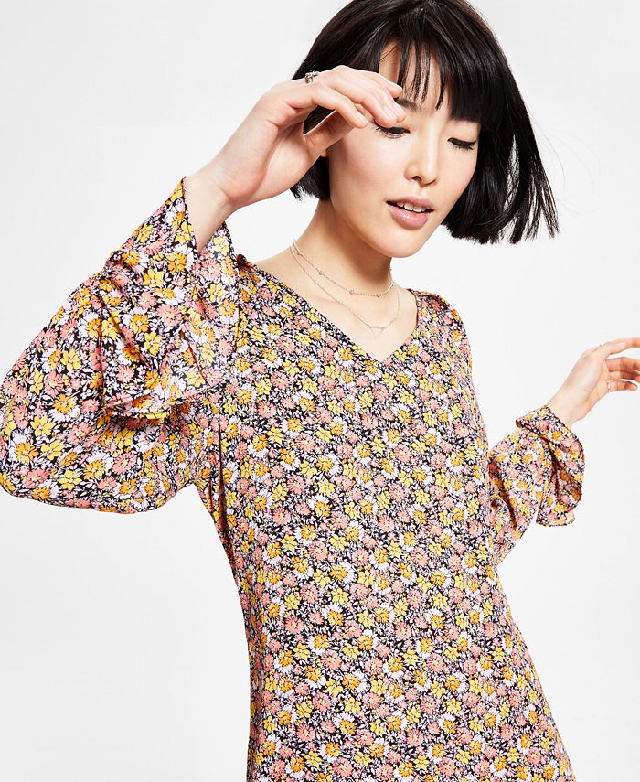 Bar III Women's Floral-Print Top, Created for Macy's - Macy's