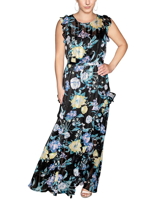 RACHEL Rachel Roy Ruffled Floral-Print Maxi Dress & Reviews - Dresses - Women - Macy's