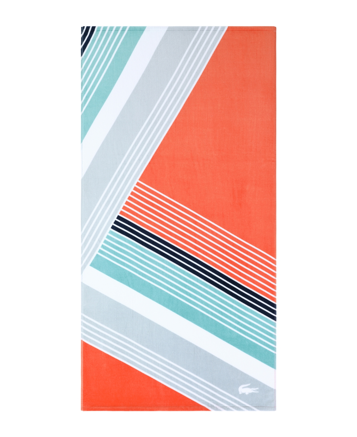 Lacoste Home Pastel Stripe Cotton Beach Towel Bedding In Coral Multi ...