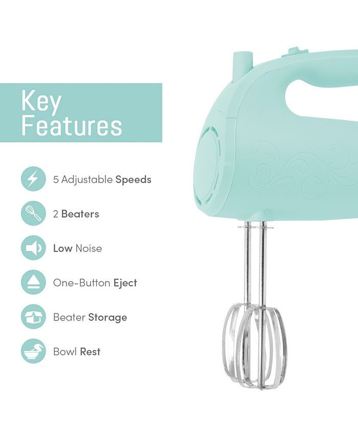 Elite Gourmet 5-Speed Hand Mixer with Beater Storage - Macy's