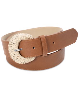 INC International Concepts Rope-Wrapped-Buckle Belt, Created for Macy's ...
