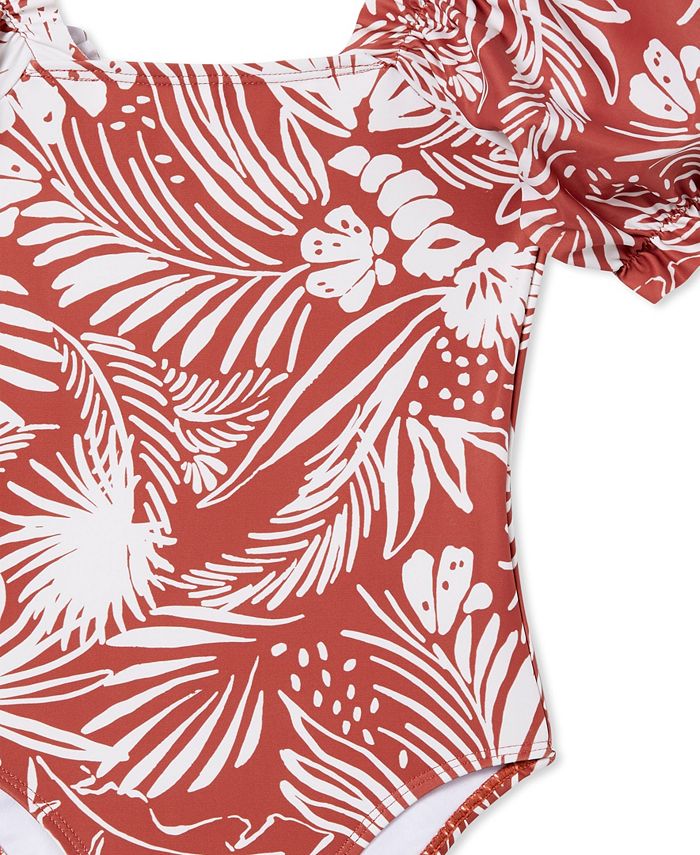 COTTON ON Little Girls Paige Puff Sleeve One Piece Swimsuit - Macy's