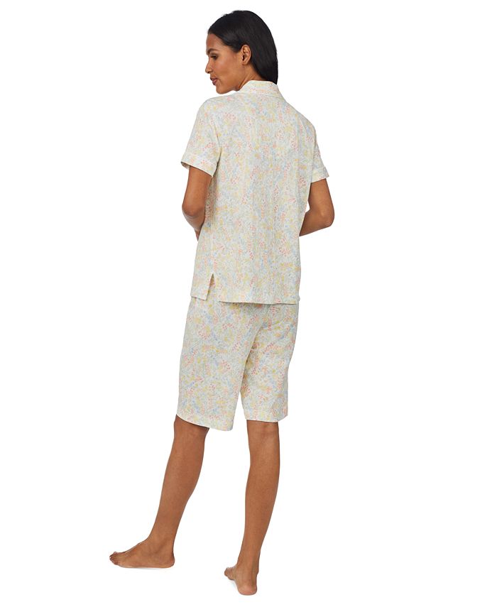 Lauren Ralph Lauren Women's Notch-Collar & Bermuda Pajama Shorts Set ...