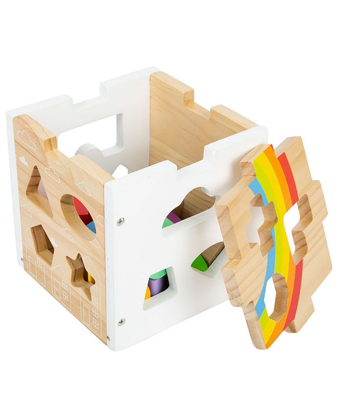 Flat River Group Small Foot Wooden Toys Rainbow Shape Sorter Cube Play ...