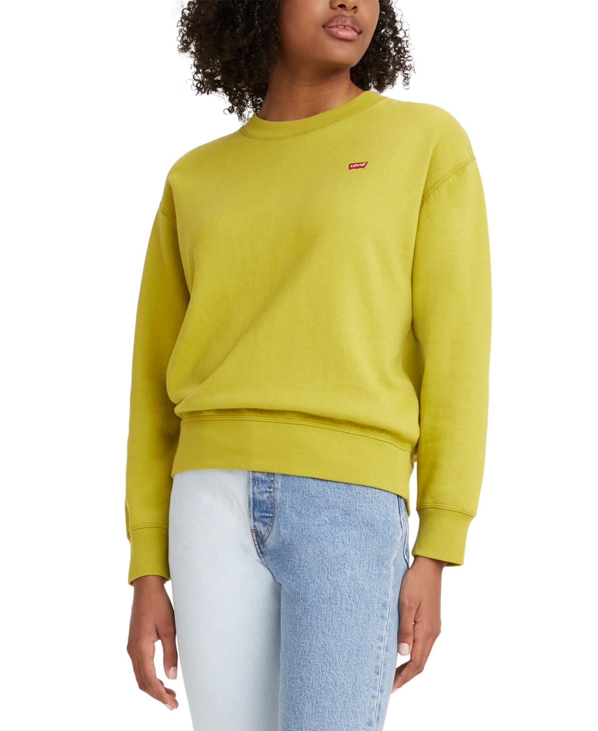 Levi's Women's Standard Crewneck Sweatshirt In Split Pea | ModeSens