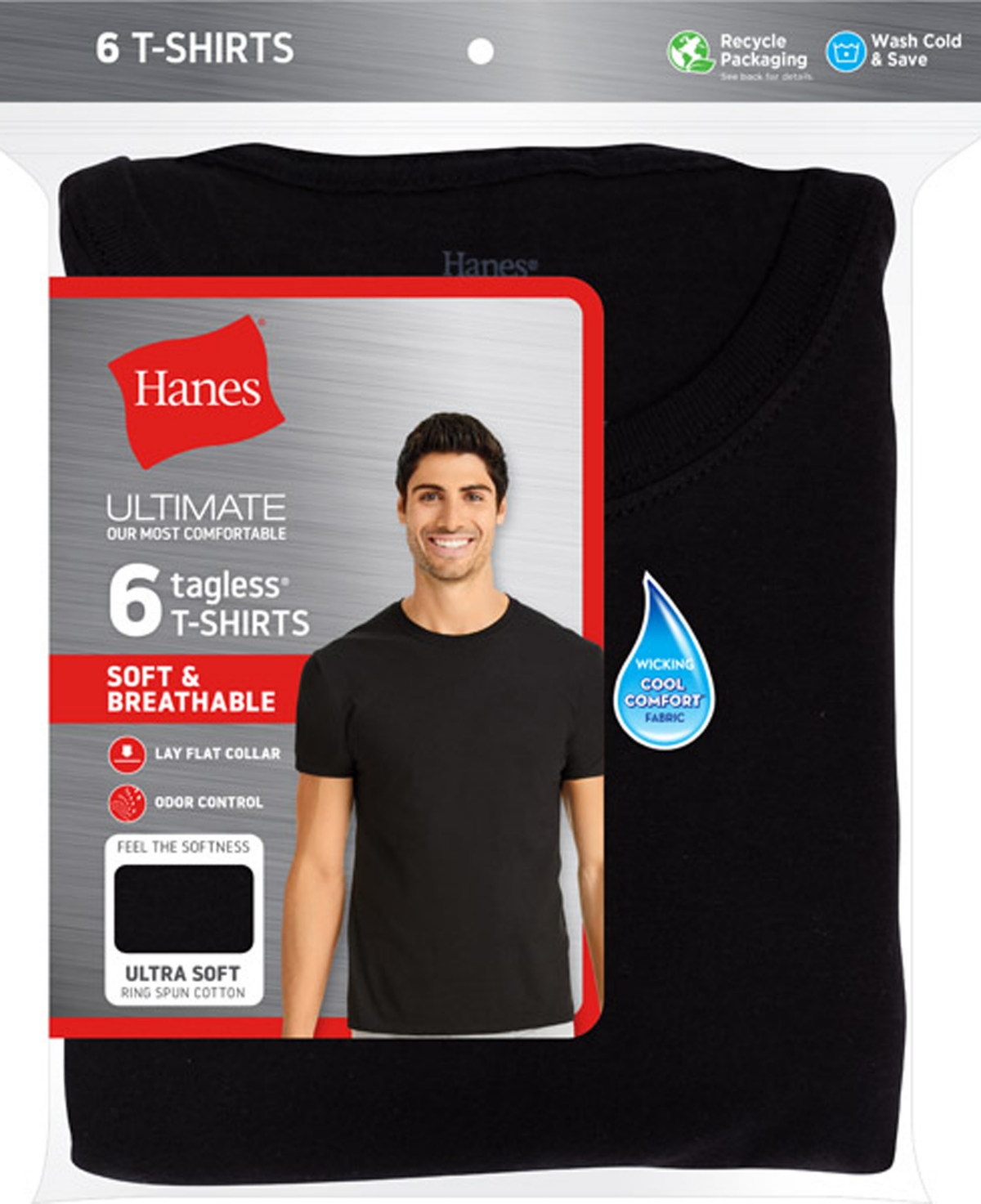 Click here for Hanes Mens 6-Pack Ultimate Crewneck Undershirts -... prices