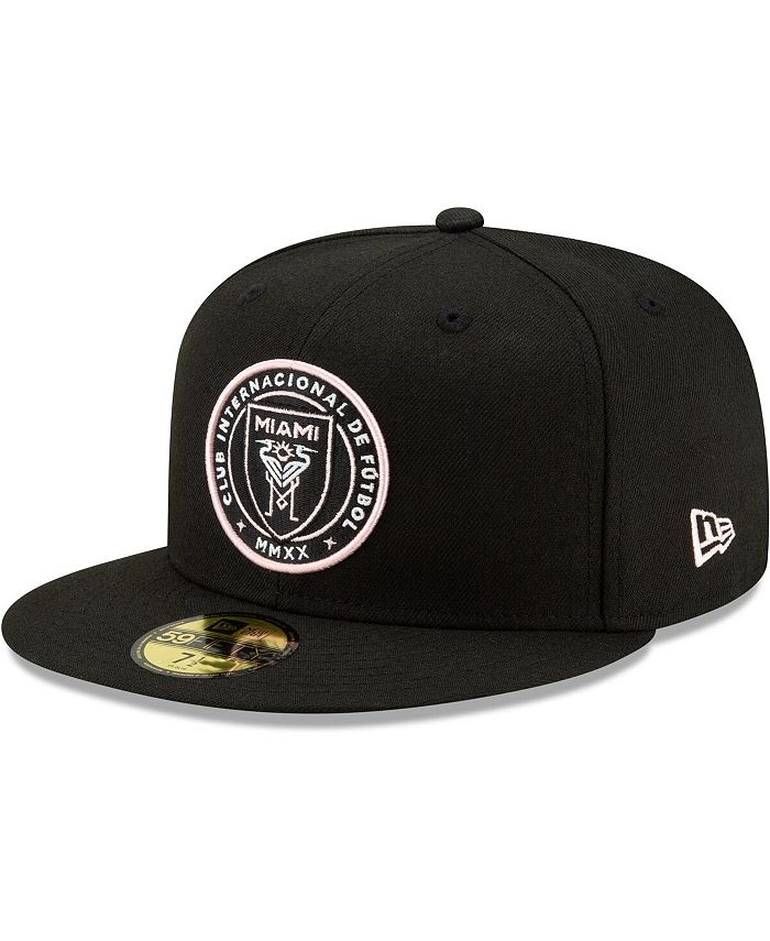 New Era Men's Black Inter Miami CF Team Primary Logo 59FIFTY Fitted Hat ...