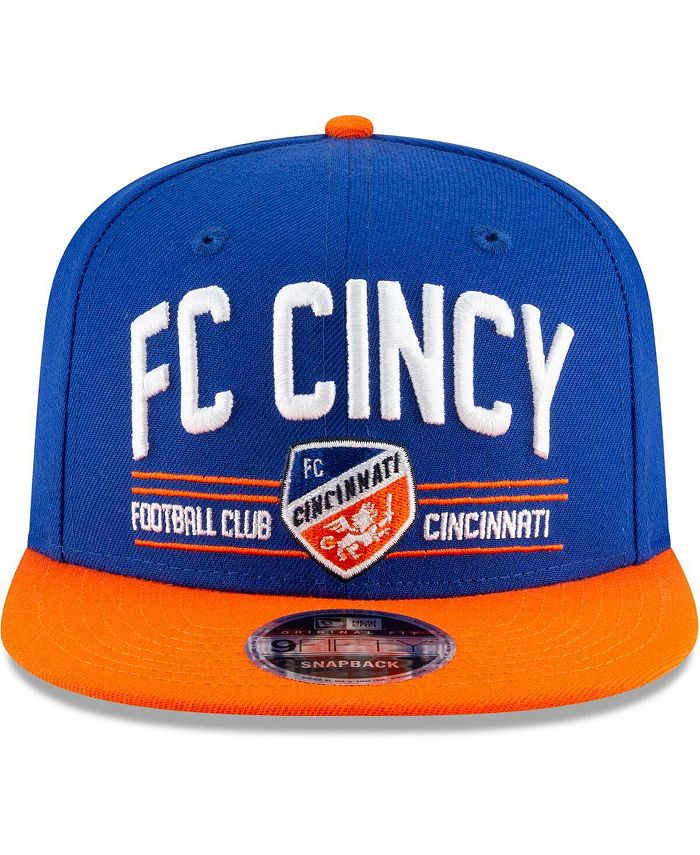 New Era Men's Blue, Orange FC Cincinnati Satin Two-Tone 9FIFTY Snapback ...