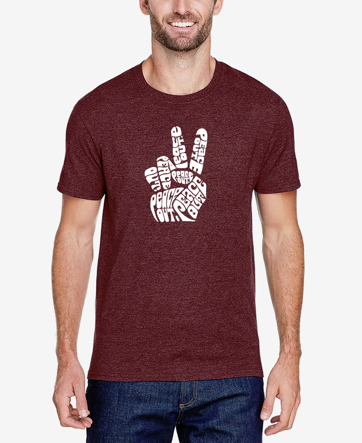 Click here for Mens Premium Blend Word Art Peace Out T-shirt - Bu... prices