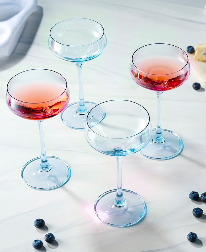 Godinger Sheer Blue Coupes, Set of 4 - Macy's