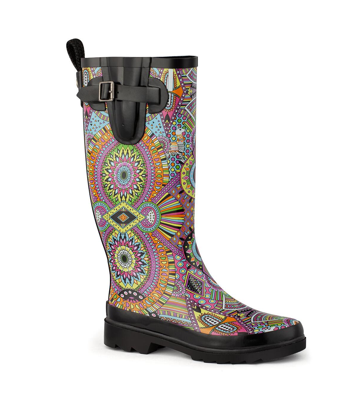 Click here for Sakroots Womens Rhythm Rubber Tall Rain Boot - Rai... prices