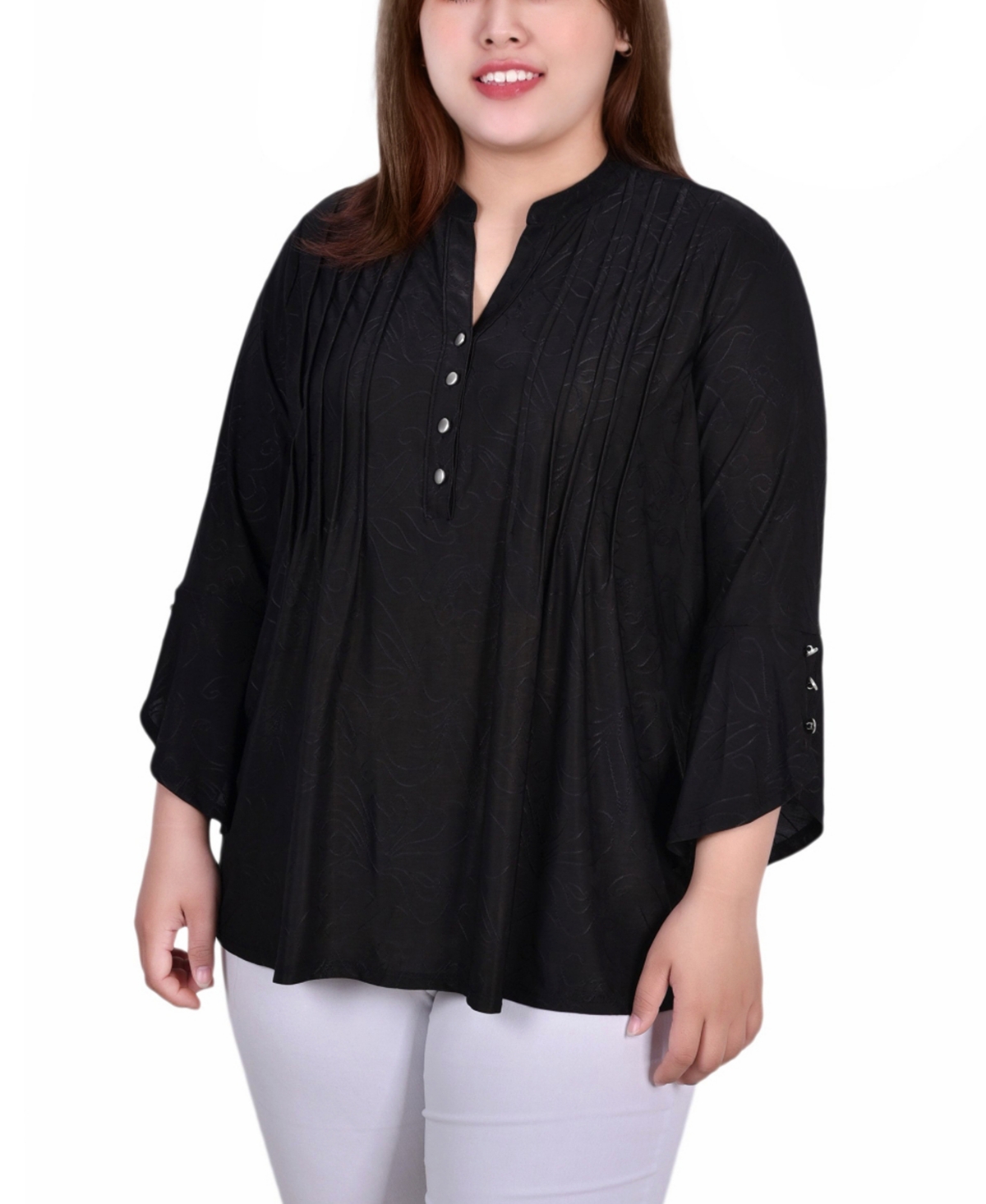 Click here for Ny Collection Plus Size 3/4 Sleeve Overlapped Bell... prices