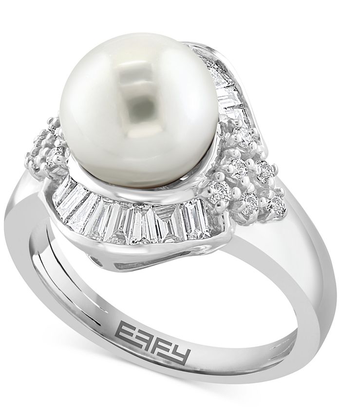 EFFY Collection EFFY® Cultured Freshwater Pearl (11mm) & Diamond (1 ct ...