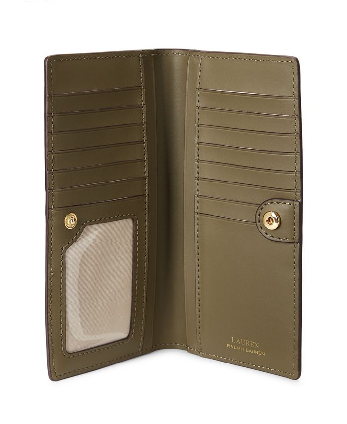 Lauren Ralph Lauren Crosshatch Leather Slim Wallet - Macy's