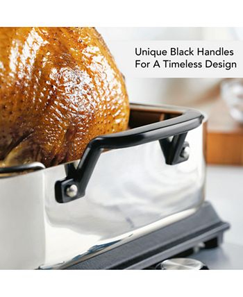 KitchenAid 5-Ply Clad Stainless Steel 15" x 11.5" Roaster with ...