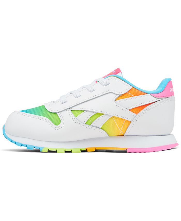 Reebok Toddler Girls Classic Leather Rainbow Casual Sneakers from ...