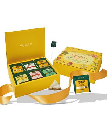 Vahdam Teas Herbal Tea Variety Sampler Gift Set, 60 Long Leaf Pyramid ...