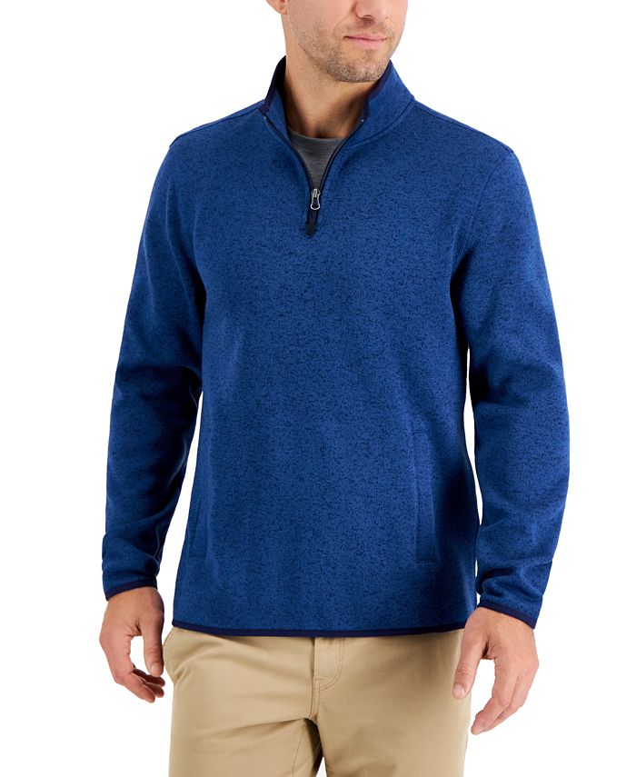 Club Room Men's Quarter-Zip Fleece Sweater, Created for Macy's ...