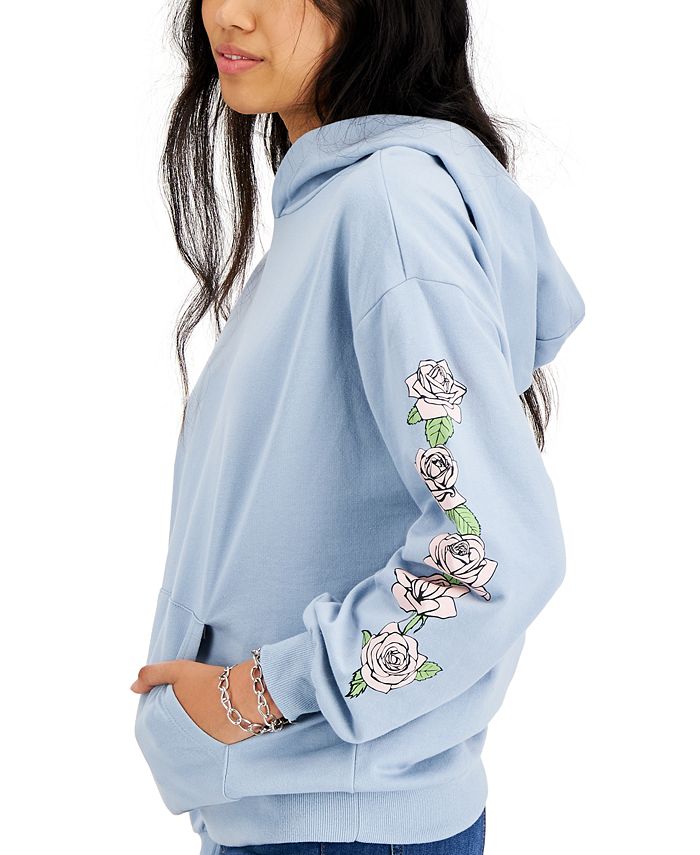 Rebellious One Juniors' Rose-Graphic Pocket Hoodie - Macy's