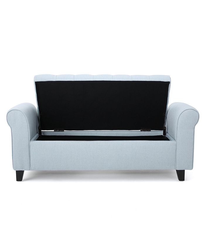 Noble House Keiko Contemporary Rolled Arm Storage Ottoman Bench Macys
