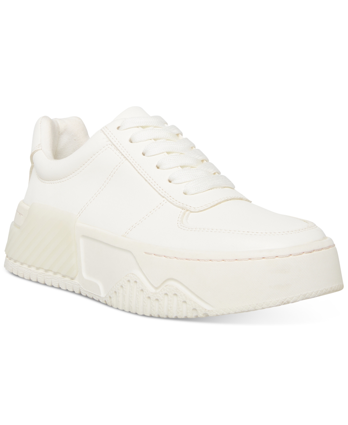 Steve Madden Women's Sonic Lace-up Sneakers In White Smooth | ModeSens