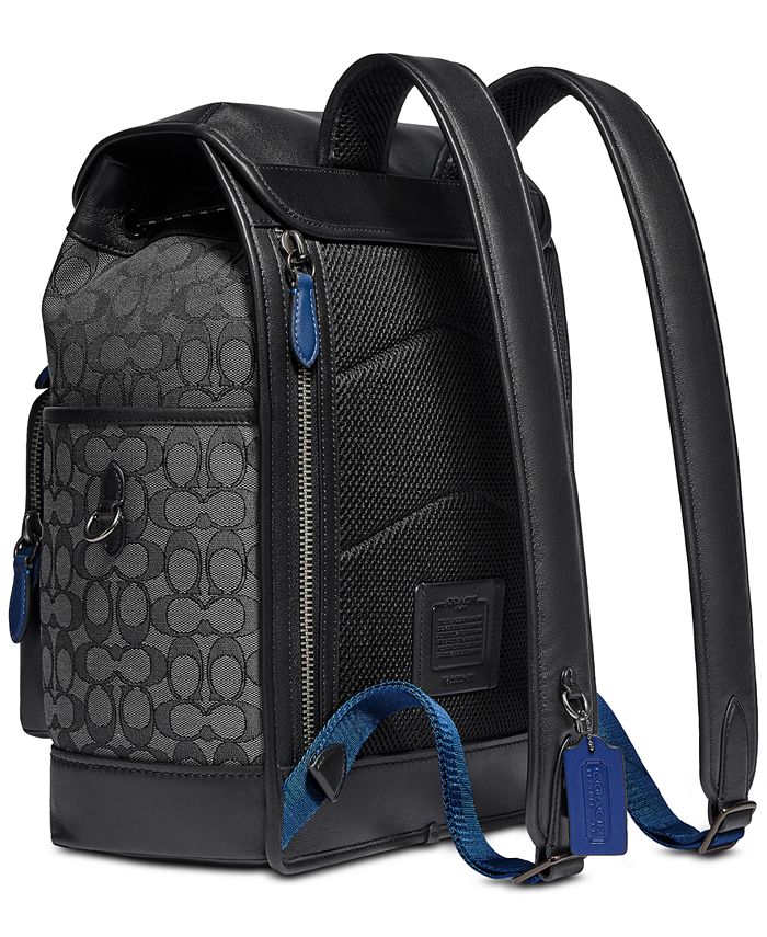 COACH Men's League Signature Jacquard Flap Backpack - Macy's