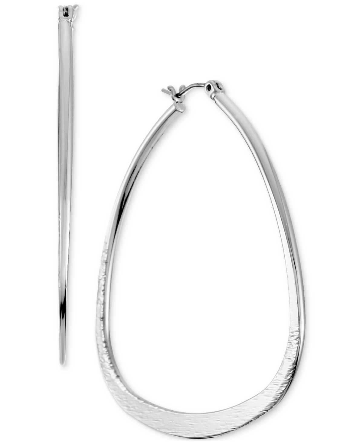 Style & Co Pear-shape Hoop Earrings, Created For Macy's In Silver ...