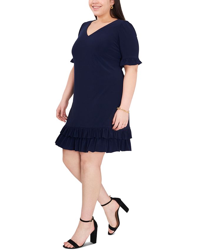 MSK Plus Size Ruffled-Trim Shift Dress - Macy's