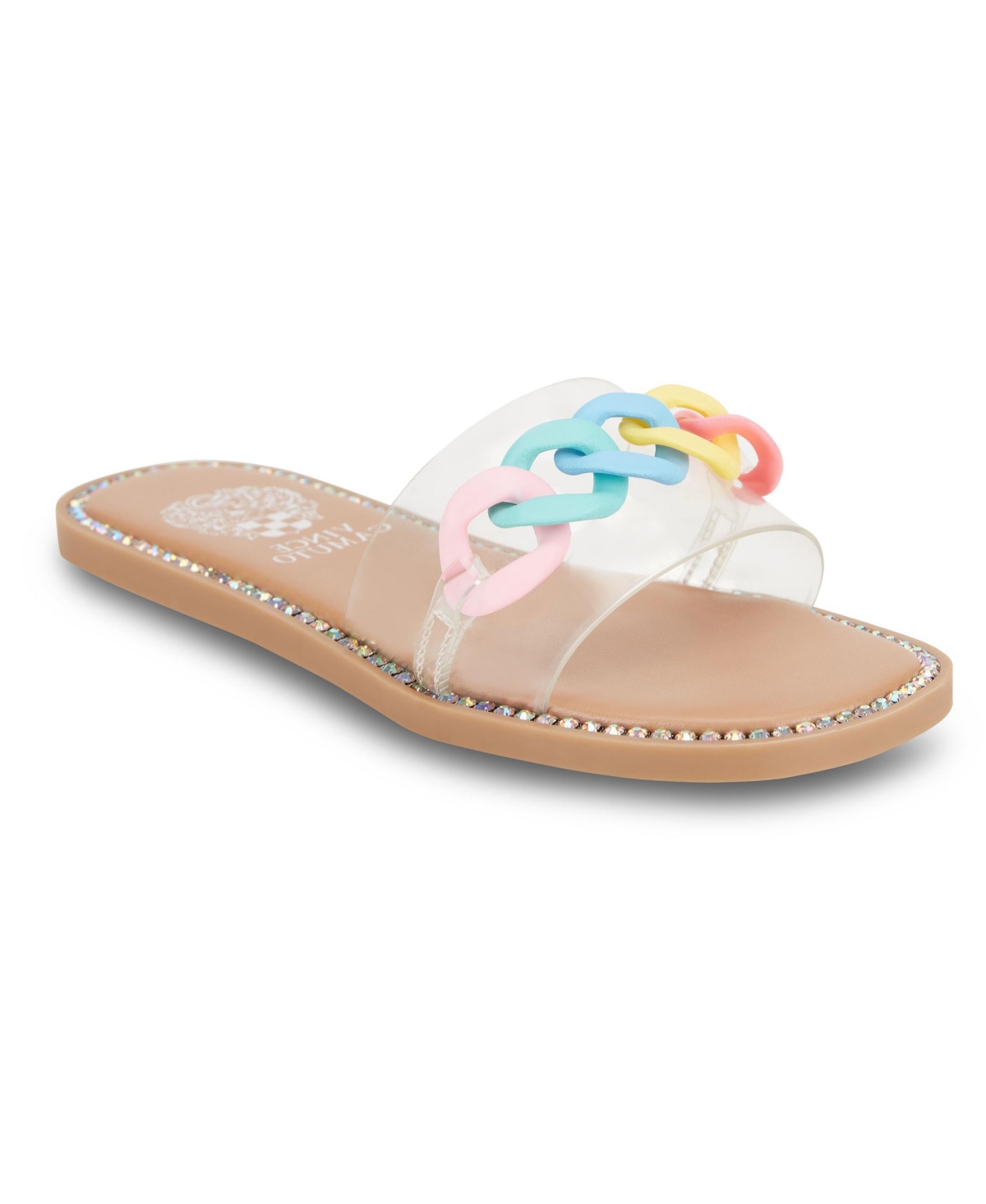 Vince Camuto Little Girls Studded Open Toe Slide Sandals With Clear ...