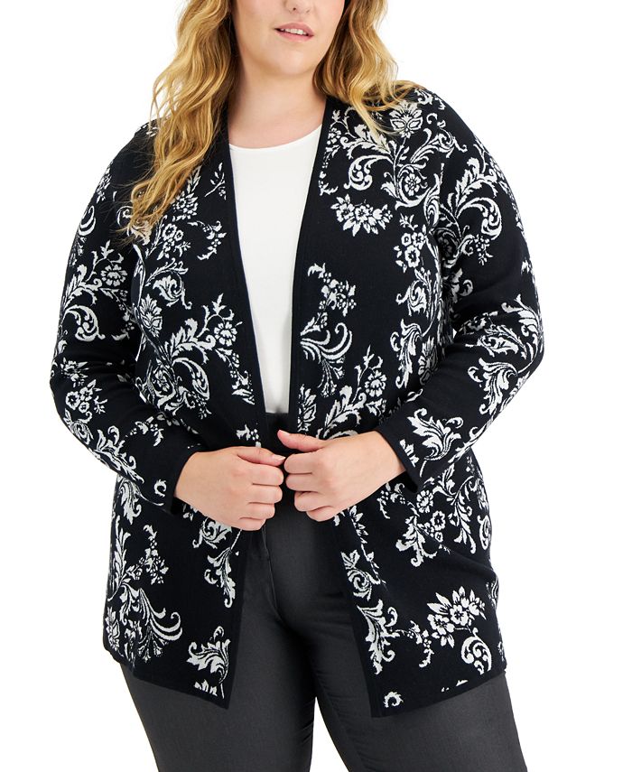 JM Collection Plus Size Open-Front Cardigan, Created for Macy's - Macy's