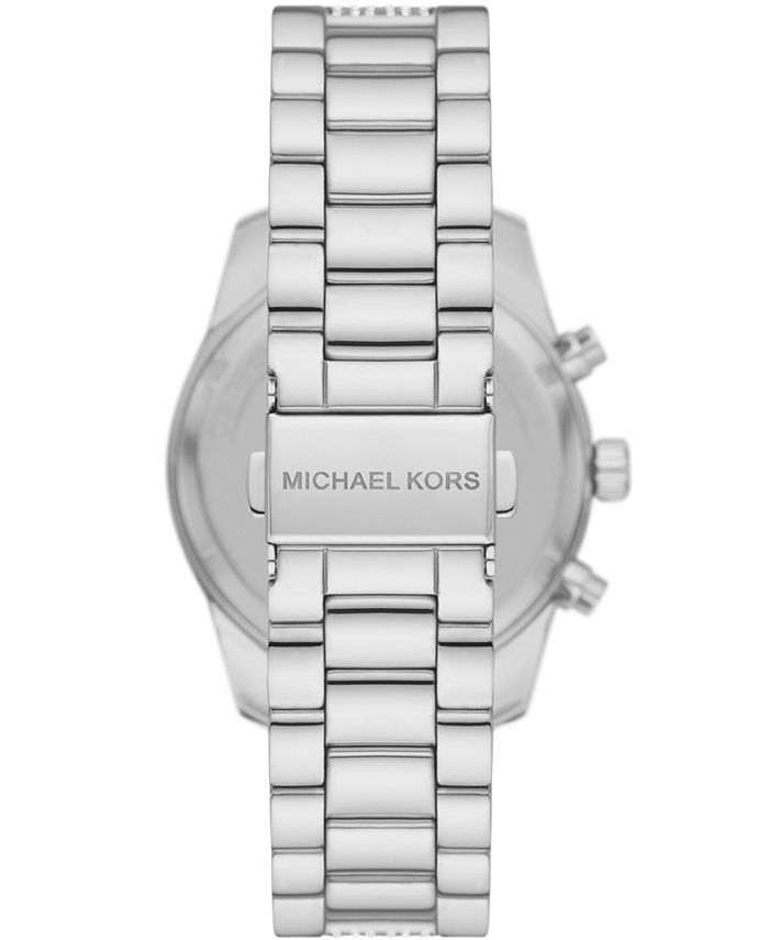Michael Kors Women's Lexington Lux Chronograph Silver-tone Stainless ...