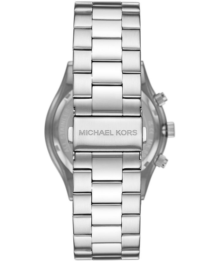 Michael Kors Men's Slim Runway Chronograph Silver-Tone Stainless Steel ...