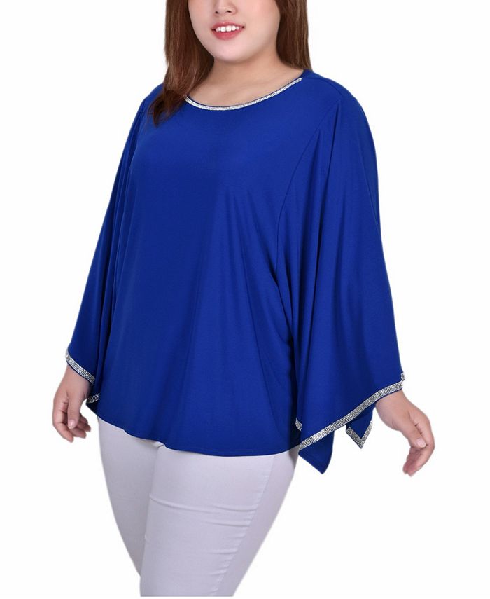 NY Collection Plus Size Long Sleeve Batwing Top & Reviews - Tops - Plus ...
