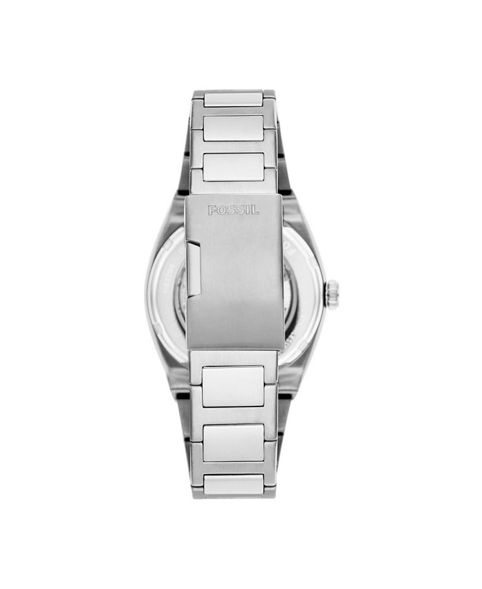 Fossil Men's Everett Automatic Silver-tone Stainless Steel Watch 42mm ...