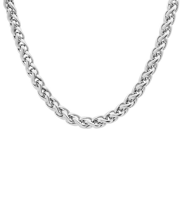 STEELTIME Men's Stainless Steel Wheat Chain Necklace - Macy's