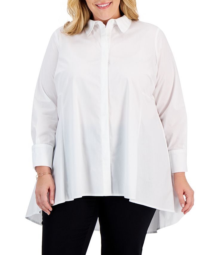 Alfani Plus Size Cotton High-Low Tunic, Created for Macy's - Macy's