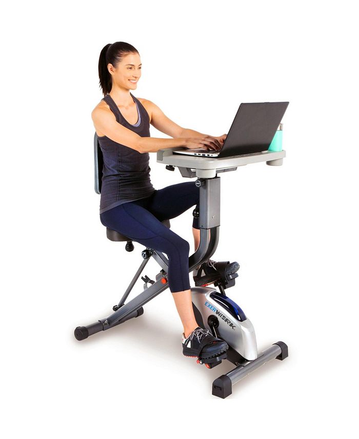 Exerpeutic Exerwork 2000I Bluetooth Folding Exercise Desk Bike with 24 ...